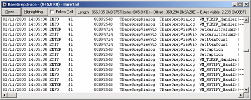 Bare Metal Software > BareTail - Free Tail for Windows